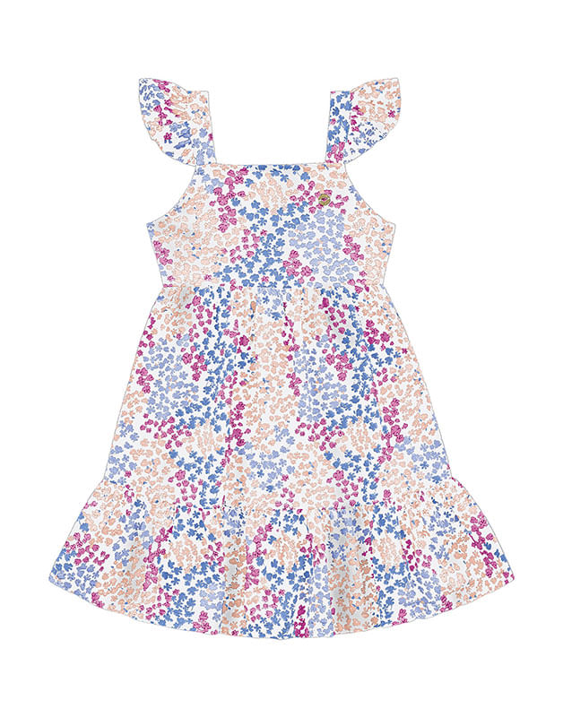Vestido Fakini Kids Floral Menina Verão Infantil 4/8 - 102202166 - Ascona