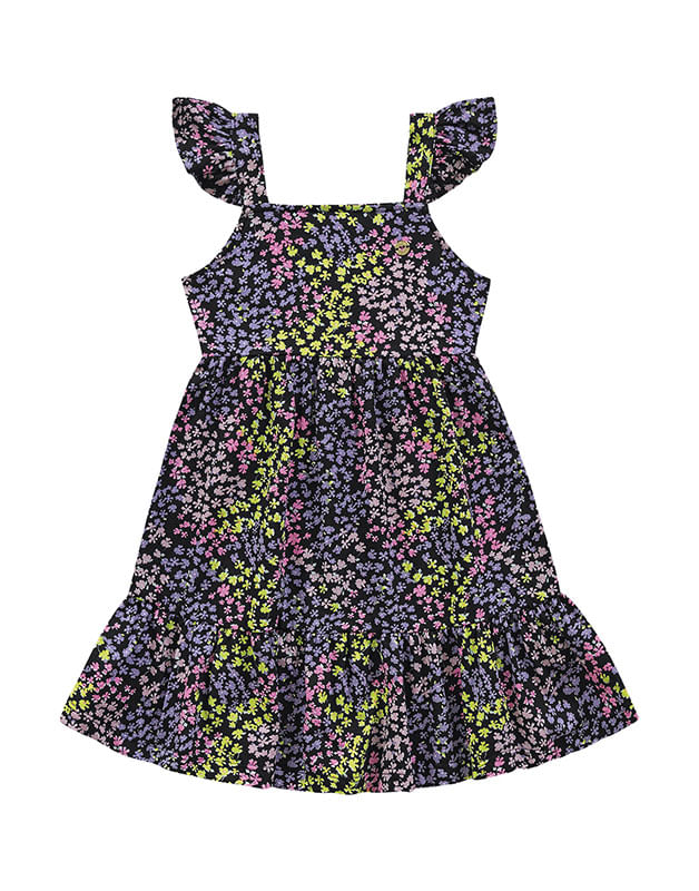 Vestido Fakini Kids Floral Menina Verão Infantil 4/8 - 102202166 - Ascona
