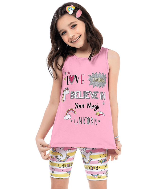 Conjunto Fakini Infantil Menina Verão com Estampa Magic Unicorn 4/10 ...