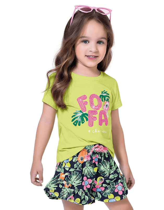Conjunto Fakini Infantil Menina Verão com Estampa Fofa e Charmosa 1/3 ...